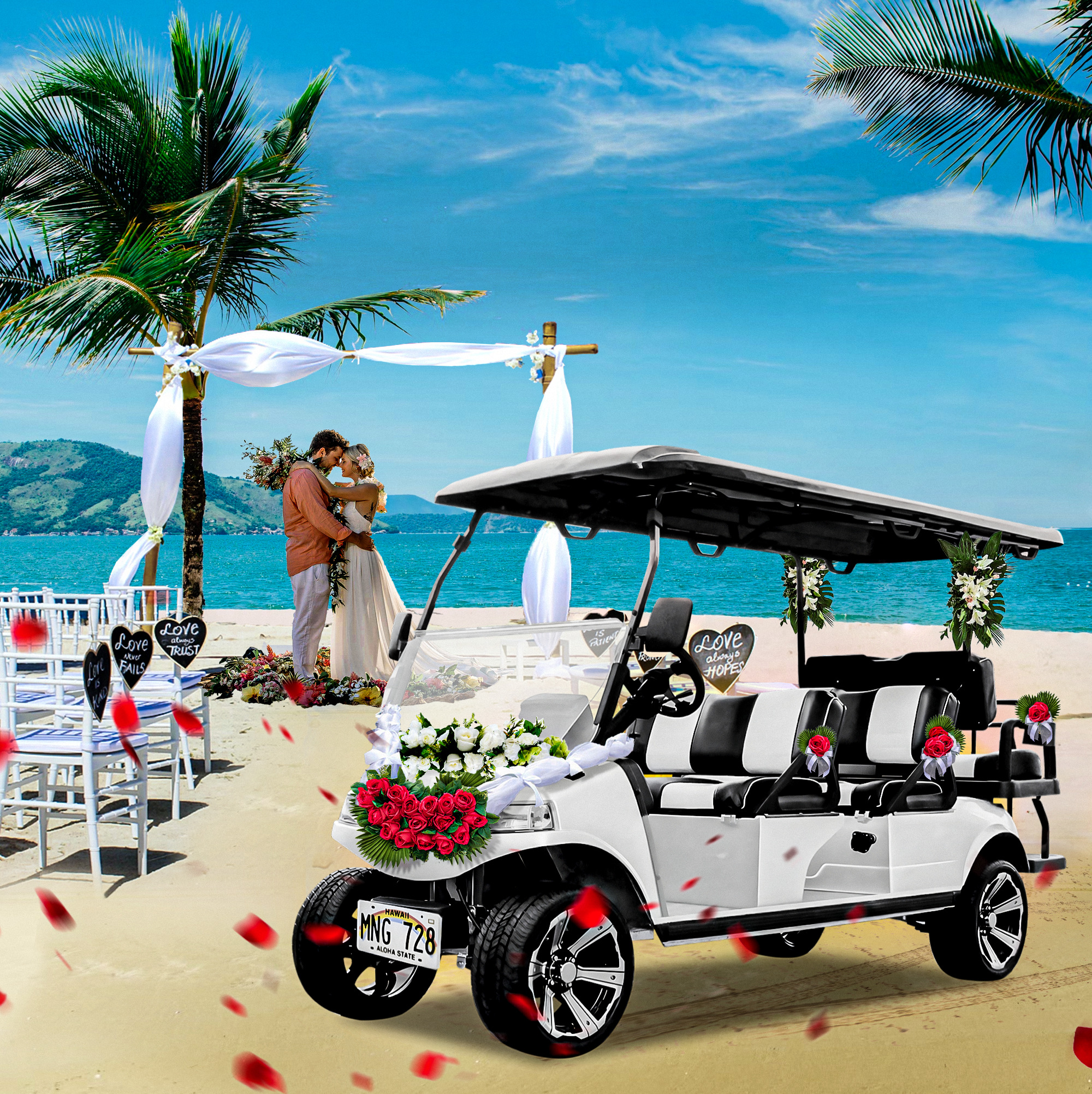 Golf Cart Rentals for Maui Weddings and Events - Island EV